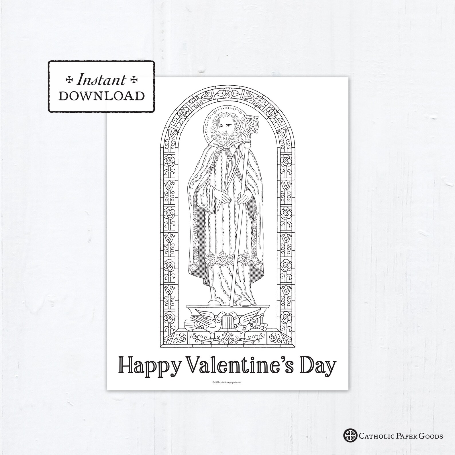 Catholic Coloring Page, Saint Valentine's Day, Catholic Saints ...
