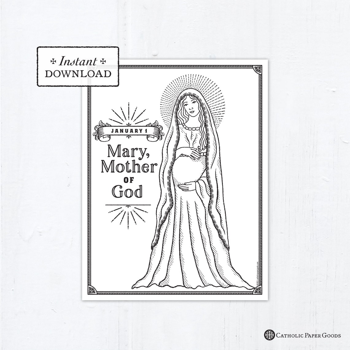 Catholic Coloring Page - Solemnity of Mary, Mother of God - Catholic ...