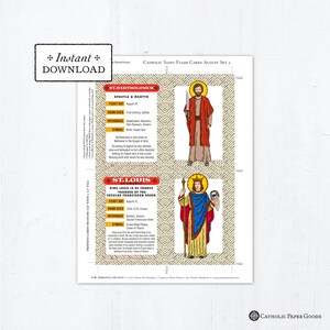Catholic Saint Flash Cards August Set #2 - Printable - PLUS Bonus ...
