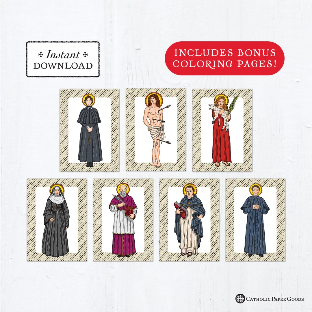 Catholic Saint Flash Cards January Set #1 - Printable - PLUS Bonus ...