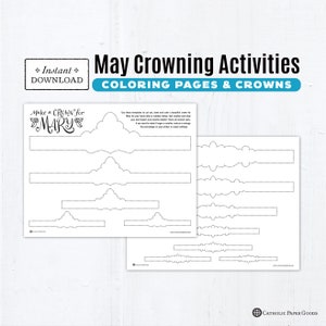 May Crowning Marian Catholic Coloring Pages, 4 Printable Coloring Pages ...