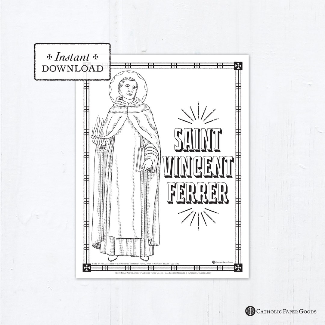 Catholic Coloring Page - Saint Vincent Ferrer - Catholic Saints ...