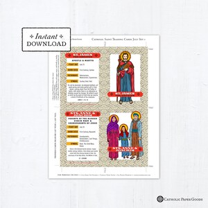 Catholic Saint Trading Cards July Set #1 - Printable - PLUS Bonus ...