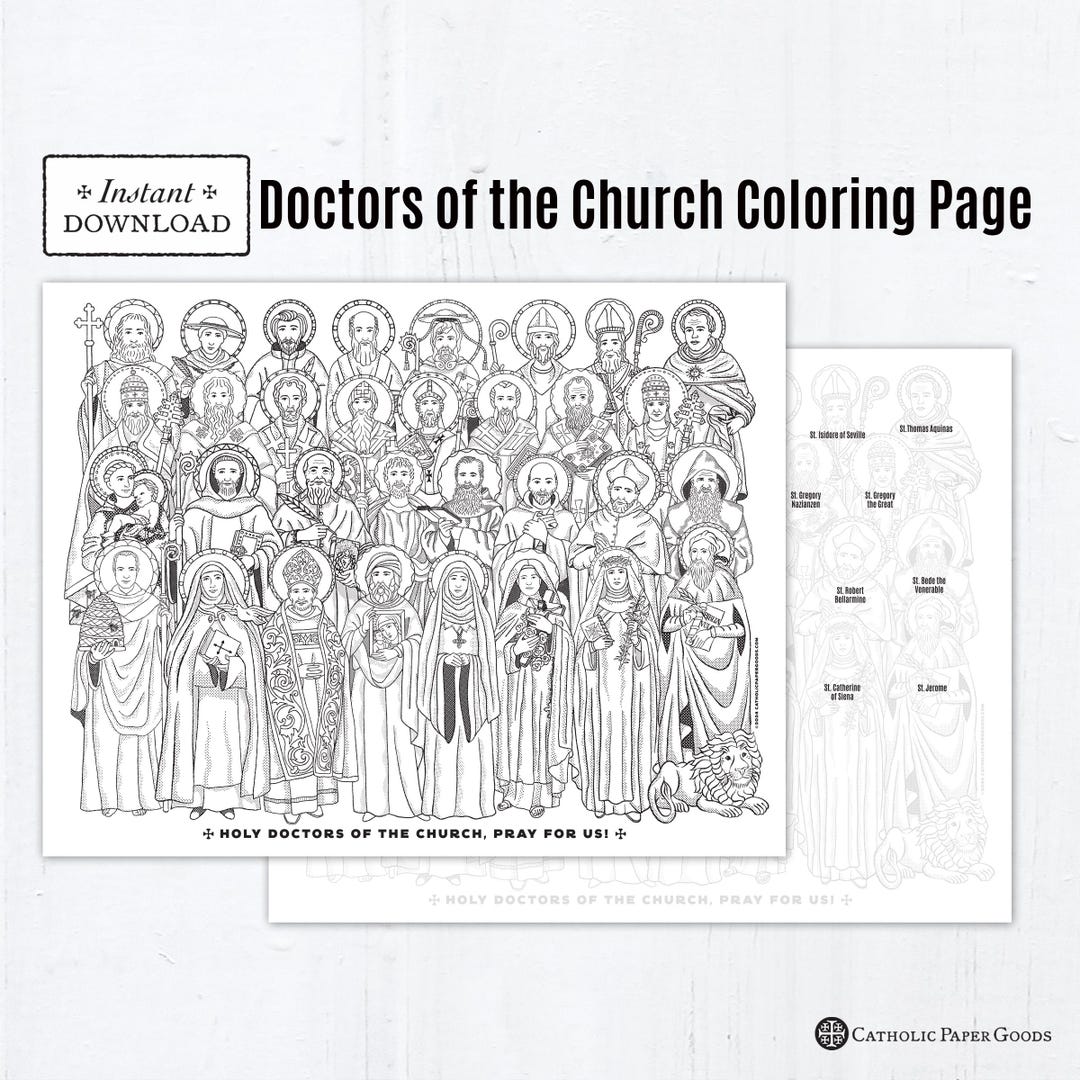 Doctors of the Church Catholic Coloring Page, Catholic Prayers ...