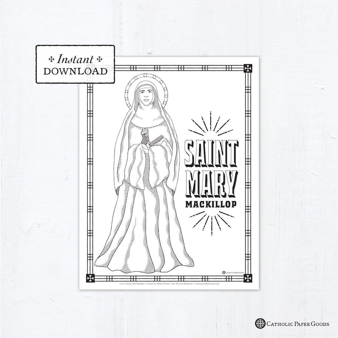 Saint Mary Mackillop Coloring Page: Catholic Saints Printable (PDF) - Etsy