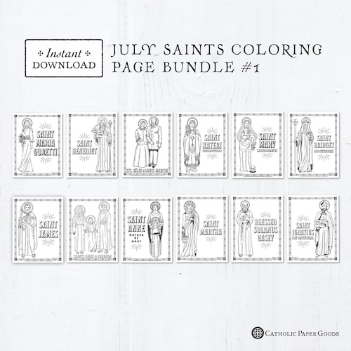 Catholic Coloring Pages October Saints Set 1 Bundle of 12 - Etsy