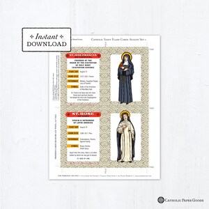 Catholic Saint Flash Cards August Set #1 - Printable - PLUS Bonus ...