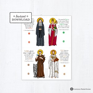 Catholic Saints Valentine Exchange Cards Set 3 - Printable - DIY ...