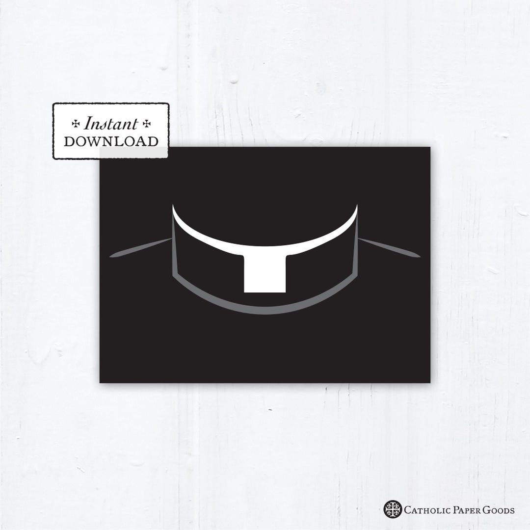 Roman Collar Printable Greeting Card for Catholic Priest, Priesthood ...