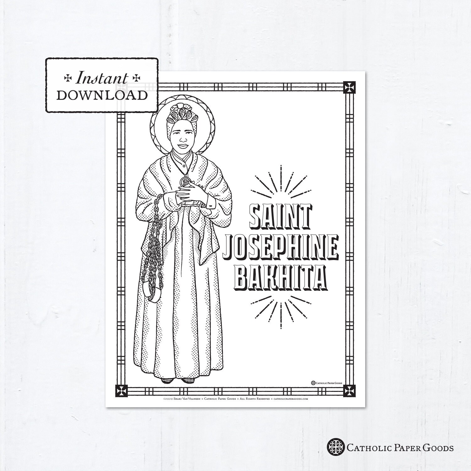 Saint Josephine Bakhita Coloring Page Catholic Saints PDF Saint Josephine Bakhita Coloring Page Catholic Saints PDF