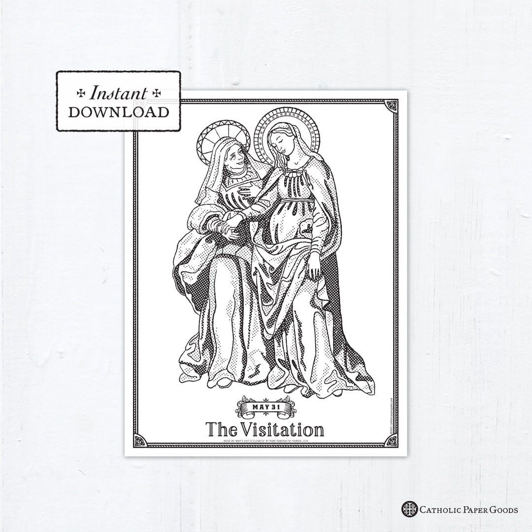 Catholic Coloring Page - the Visitation - Catholic Marian Art ...