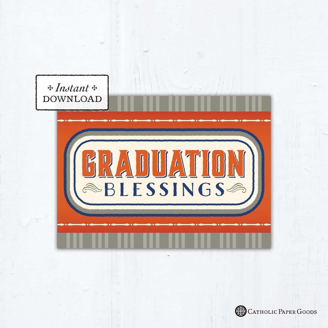 Graduation Blessings Catholic Graduation Card, Instant Download ...