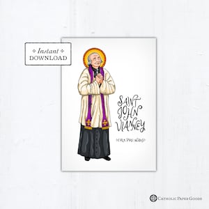 St. John Vianney Card - Art Print - Instant Download - DIY Downloadable ...