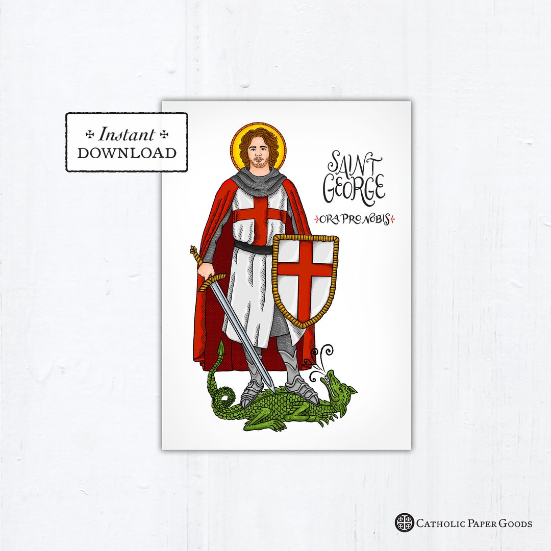 St. George Card Art Print Instant Download DIY - Etsy