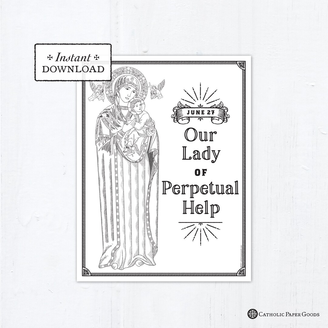 Catholic Coloring Page - Our Lady of Perpetual Help - Catholic Saints ...