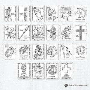 Catholic Coloring Pages - Lenten Symbols - Bundle of 22 - Lent Activity ...
