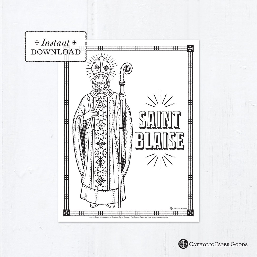 Catholic Coloring Page - Saint Blaise - Catholic Saints - Printable ...