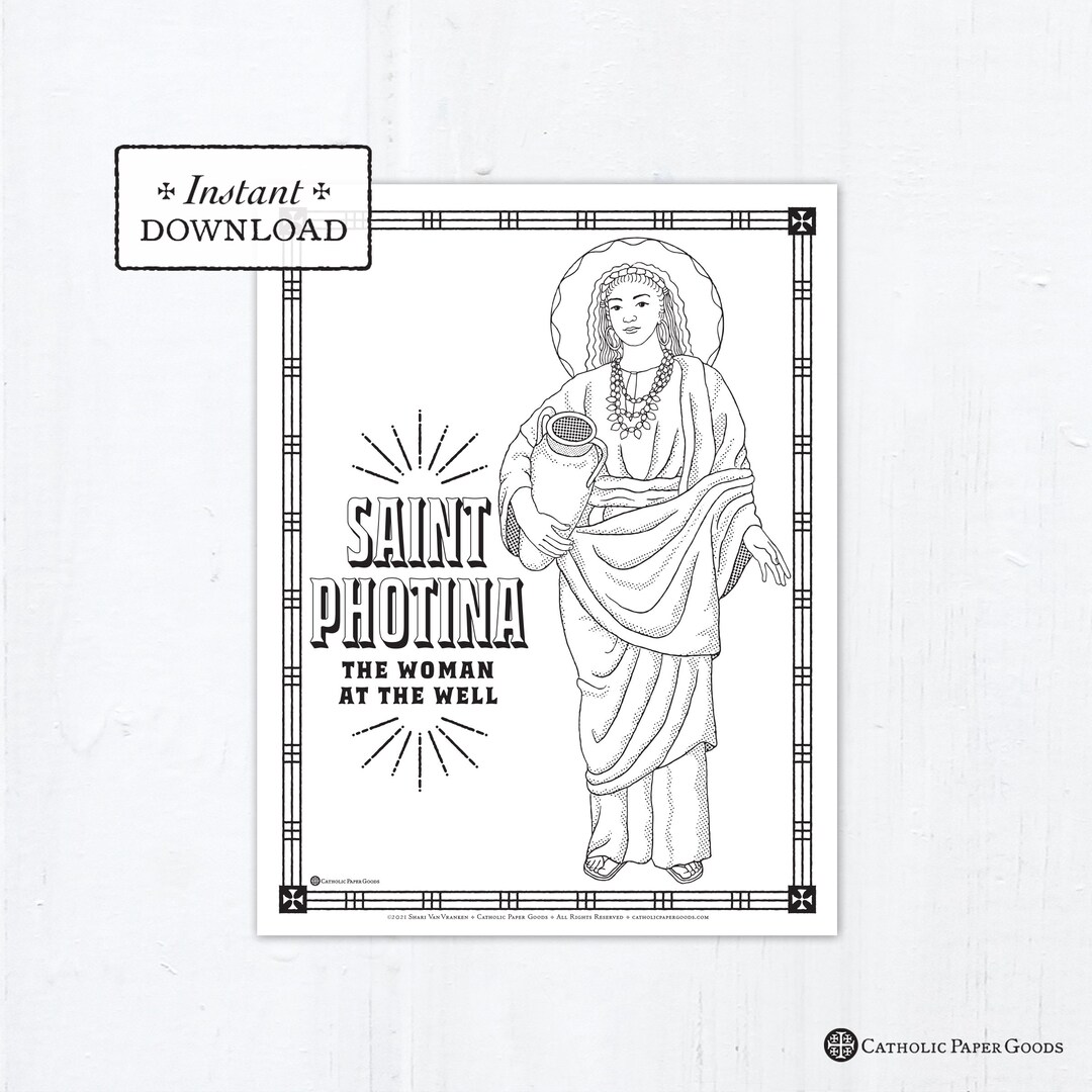 Catholic Coloring Page - Saint Photina - the Woman at the Well ...