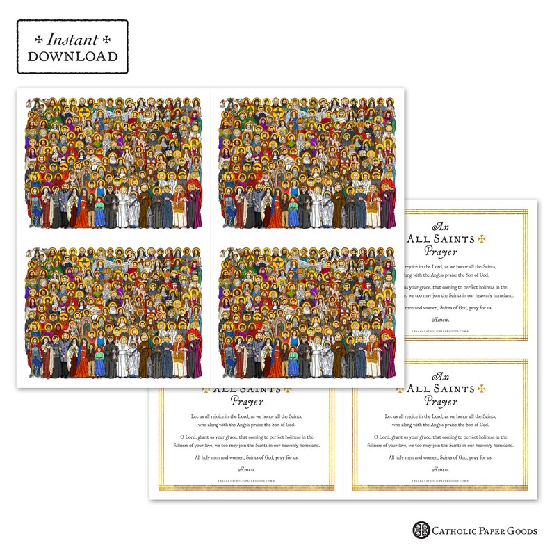 All Saints Day Prayer Cards: Printable Holy Cards (digital Download) - Etsy