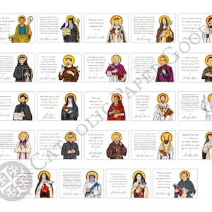 Lent With the Saints 24 Printable Catholic Saint Art Prints, Saint ...
