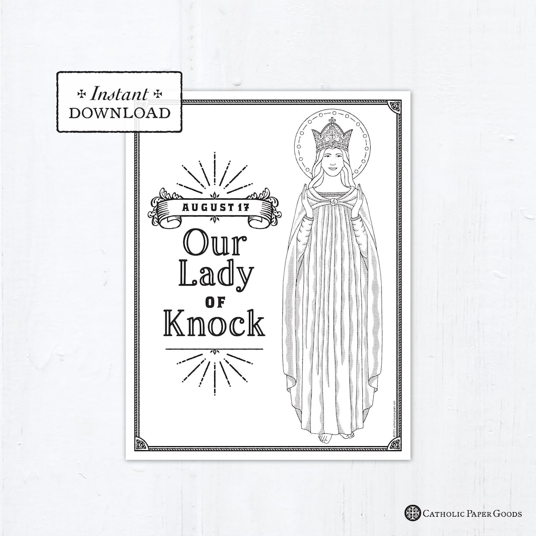 Catholic Coloring Page, Our Lady of Knock, Catholic Marian Coloring ...