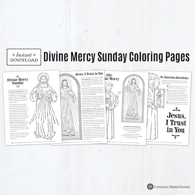Divine Mercy Coloring Page - Etsy