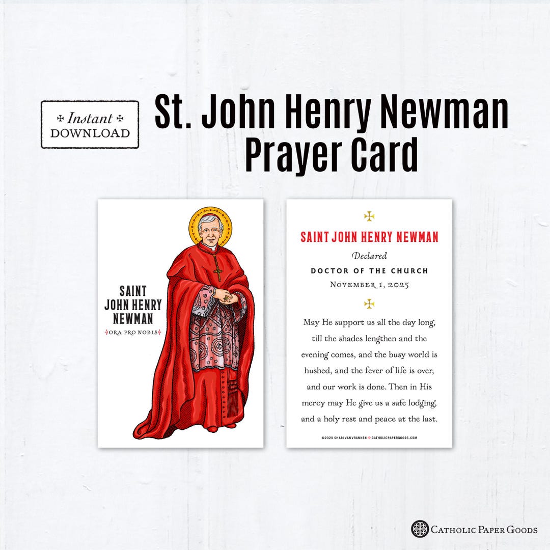 St. John Henry Newman Prayer Cards, Printable Prayer Cards, Catholic ...