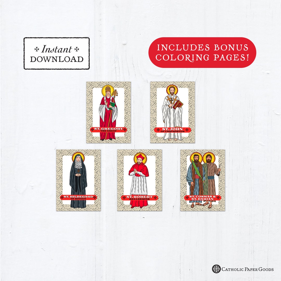 Catholic Saint Trading Cards: September Set #2 + Coloring Pages ...