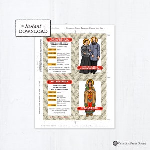 Catholic Saint Trading Cards July Set #1 - Printable - PLUS Bonus ...