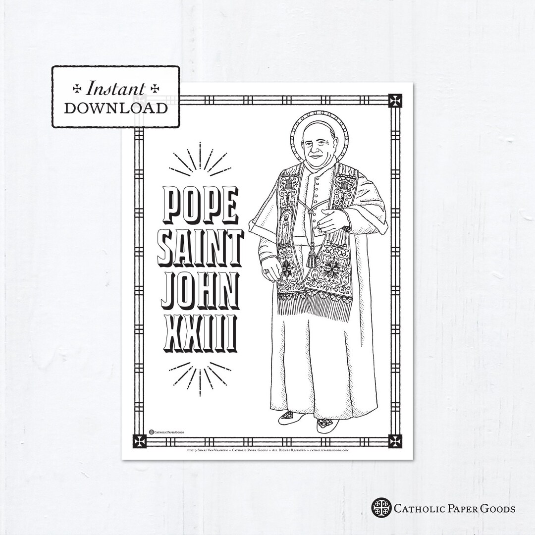 Catholic Coloring Page - Pope Saint John XXIII - Catholic Saints ...
