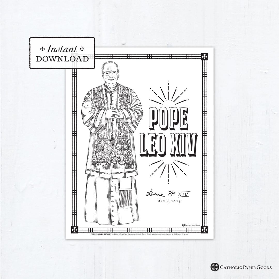 Pope Leo XIV Coloring Page, Pope Leo XIV, Printable Coloring Page ...