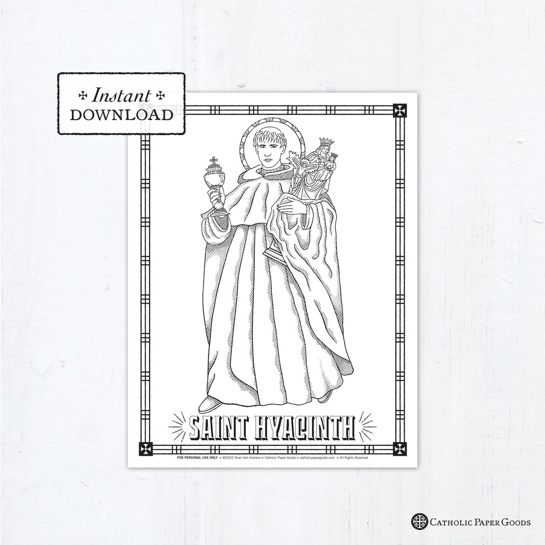 Saint Hyacinth Catholic Coloring Page, Catholic Saints, Printable ...