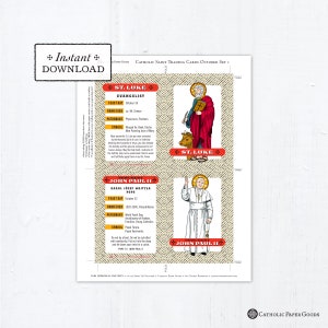 Catholic Saint Trading Cards: October Set #1 + Coloring Pages ...