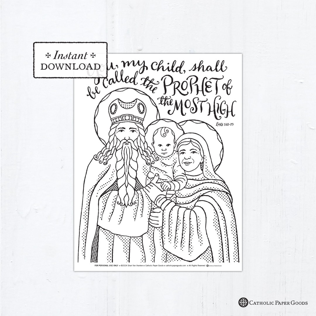 The Nativity of Saint John the Baptist Catholic Coloring Page, Catholic ...