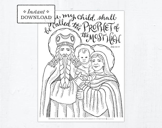 St. John the Baptist Coloring Page, Printable Saint Coloring, Catholic ...