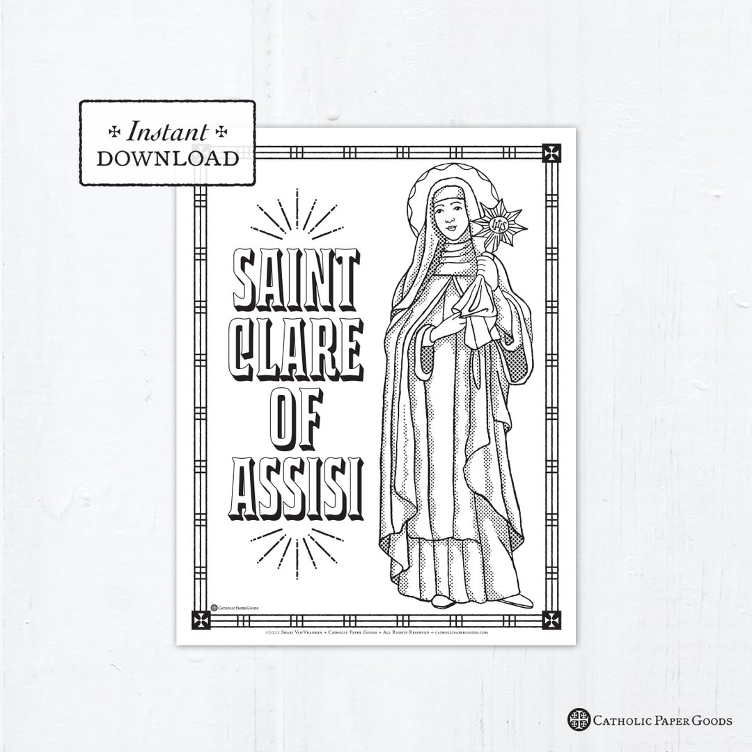 Catholic Coloring Page - Saint Clare of Assisi - Catholic Saints ...