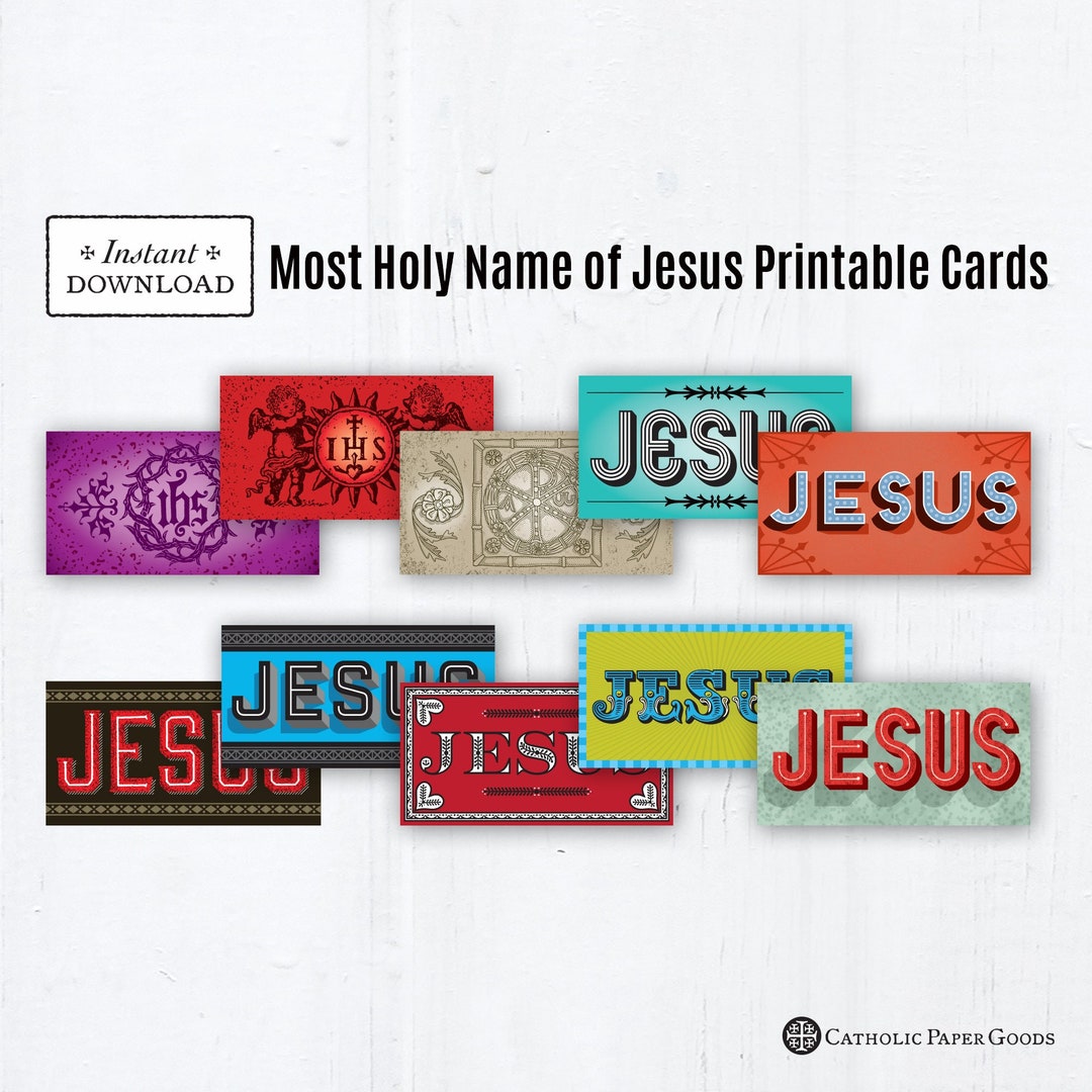Most Holy Name of Jesus Printable Cards, Instant Download, DIY ...