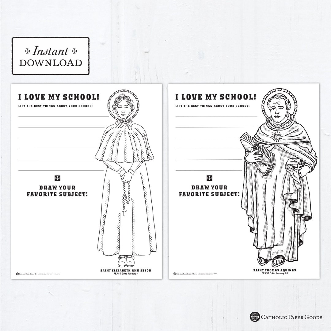 Catholic Schools Week Coloring Pages and Acitivity St - Etsy