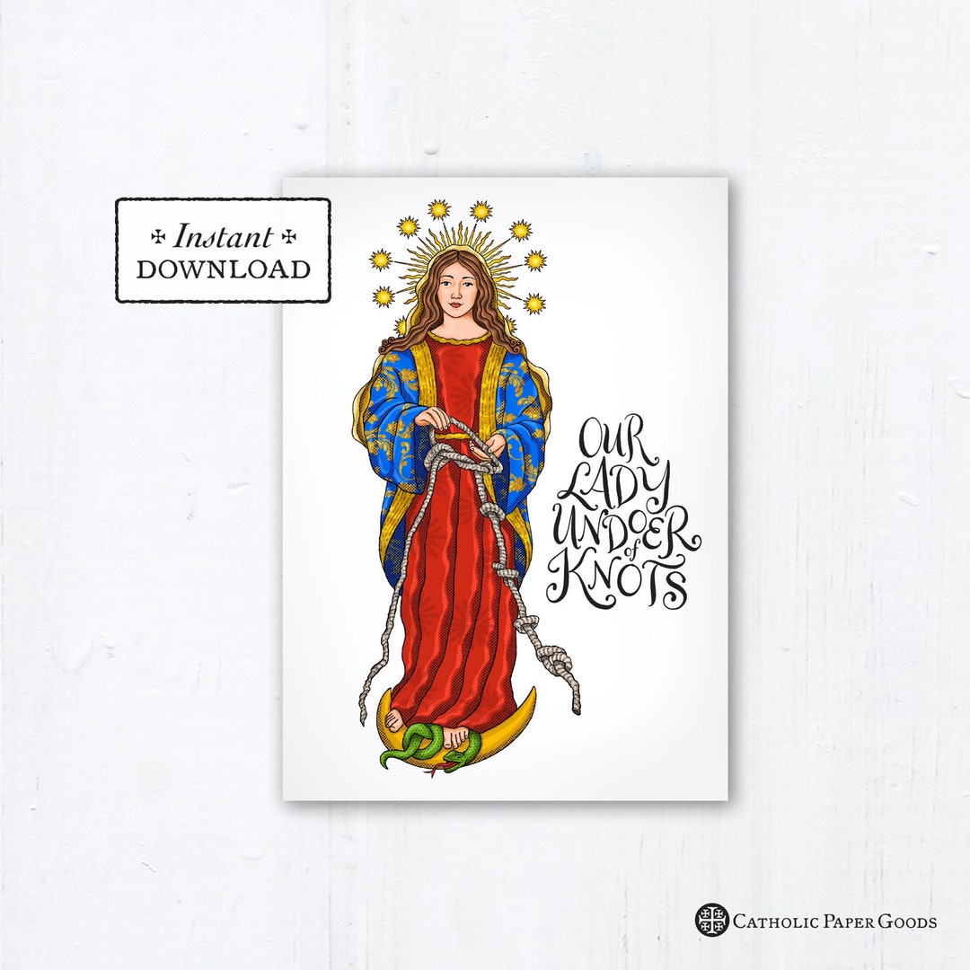 Our Lady Undoer of Knots Prayer Card, Greeting Card, Art Print ...