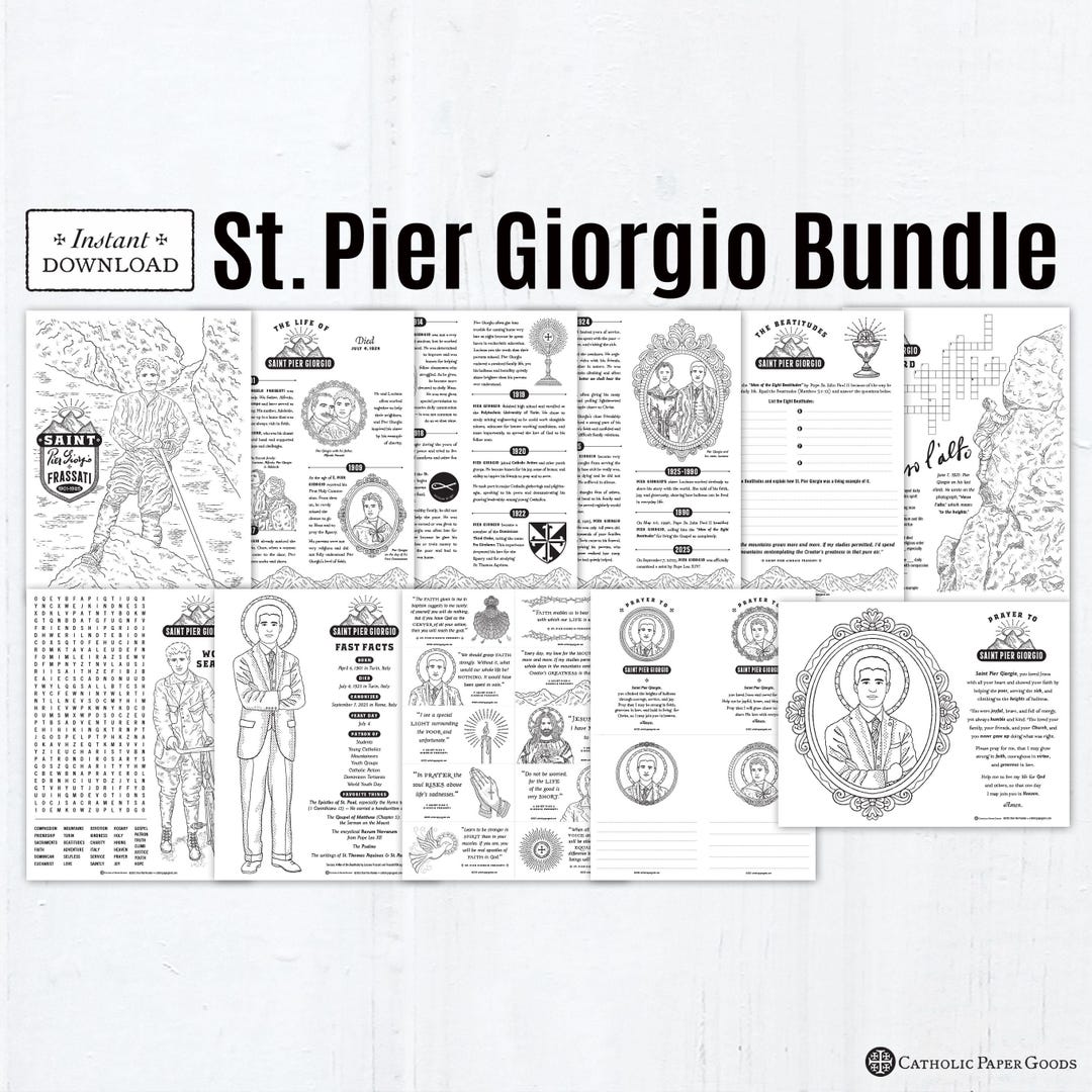 Saint Pier Giorgio Frassati Activity Bundle: Catholic Kids Printables ...