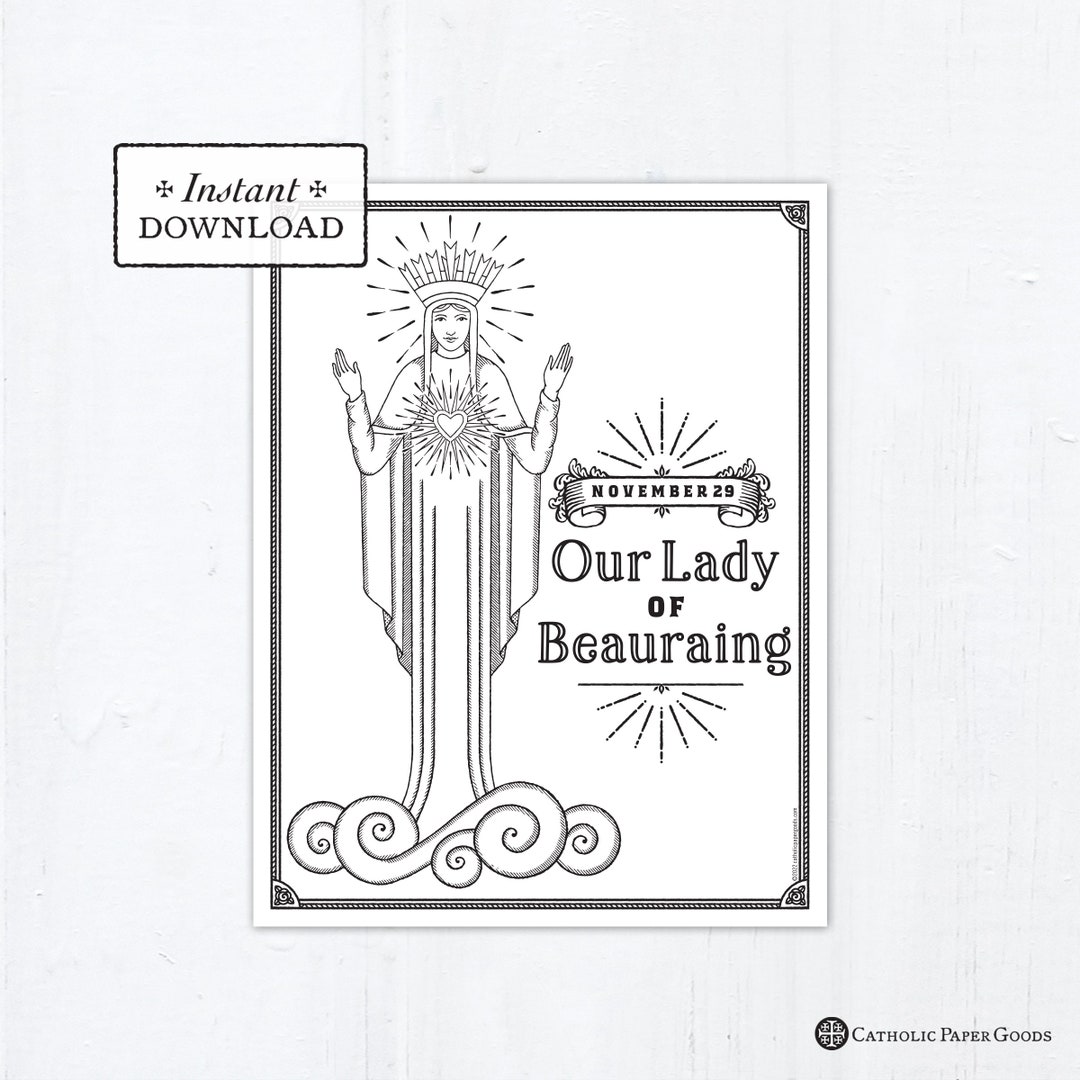 Catholic Coloring Page, Our Lady of Beauraing, Catholic Marian Coloring ...