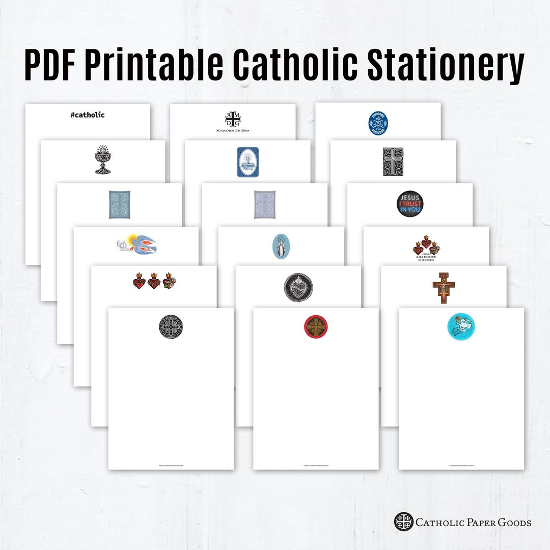 Catholic Letterhead Downloadable PDF 8.5" X 11" Catholic Stationery ...