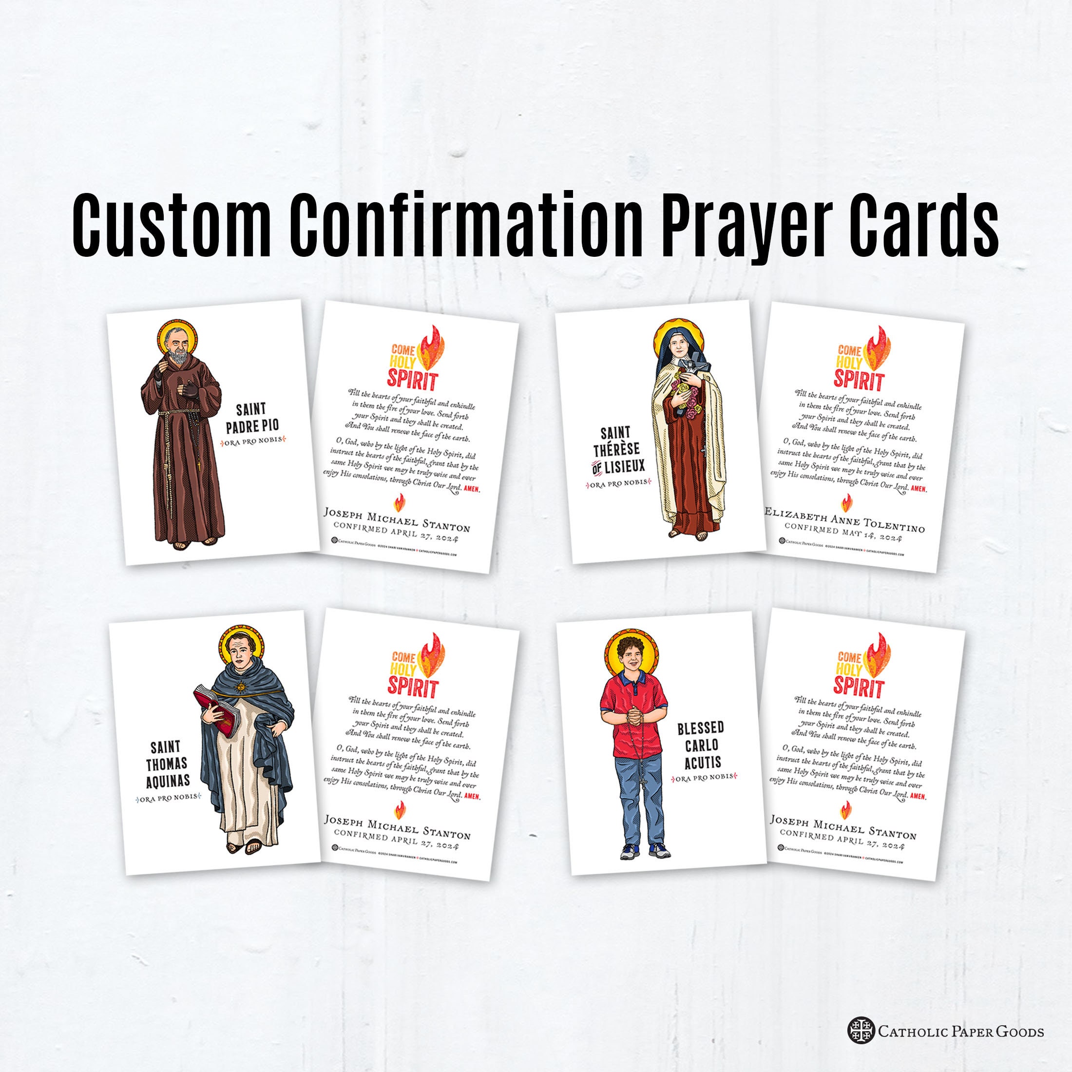 Catholic Confirmation Prayer Cards, Printable Template PDF 4.25x5.5 ...