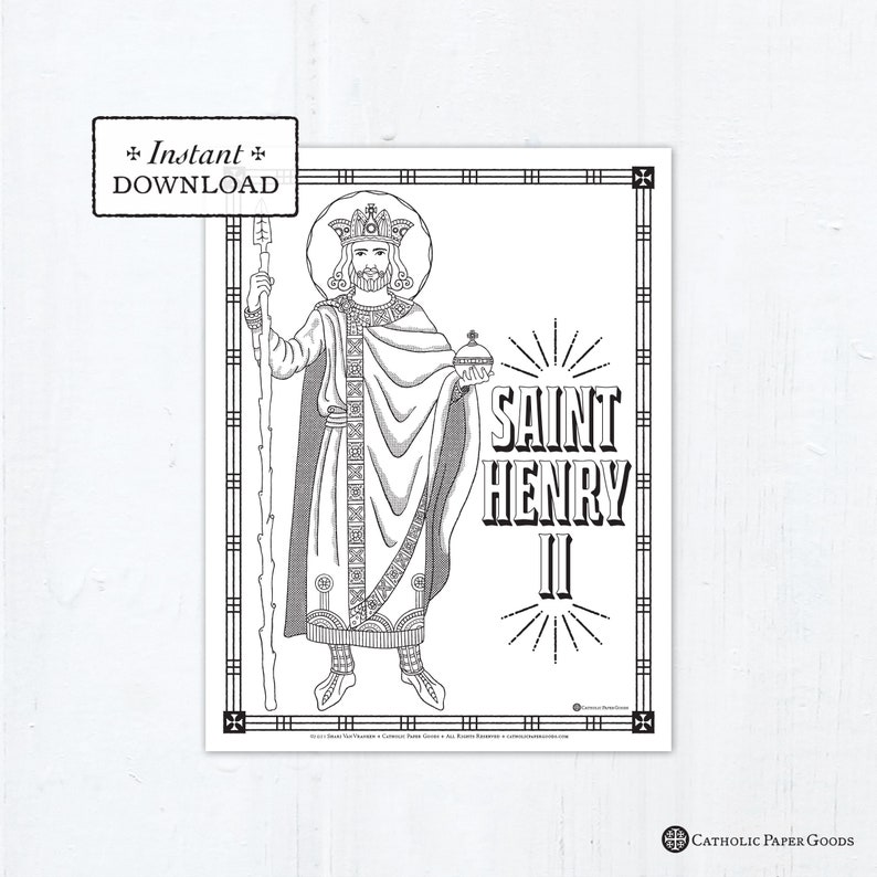 Catholic Coloring Page - Saint Henry II Coloring Page - Catholic Saints ...
