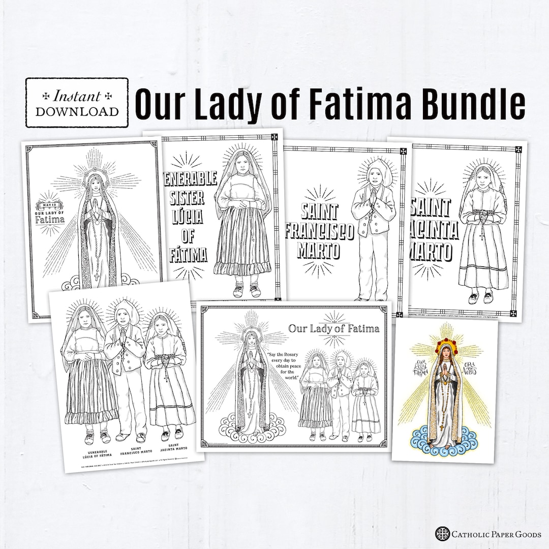 Our Lady of Fatima Coloring Pages: Catholic Saints Bundle (printable ...