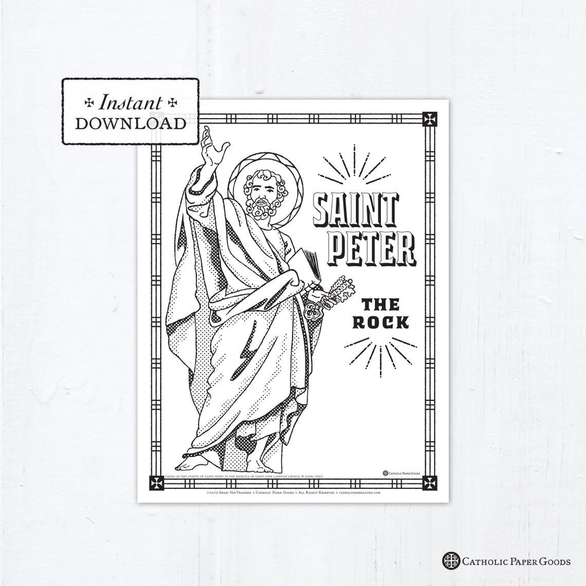 Catholic Coloring Page - Saint Peter - Catholic Saints - Printable ...