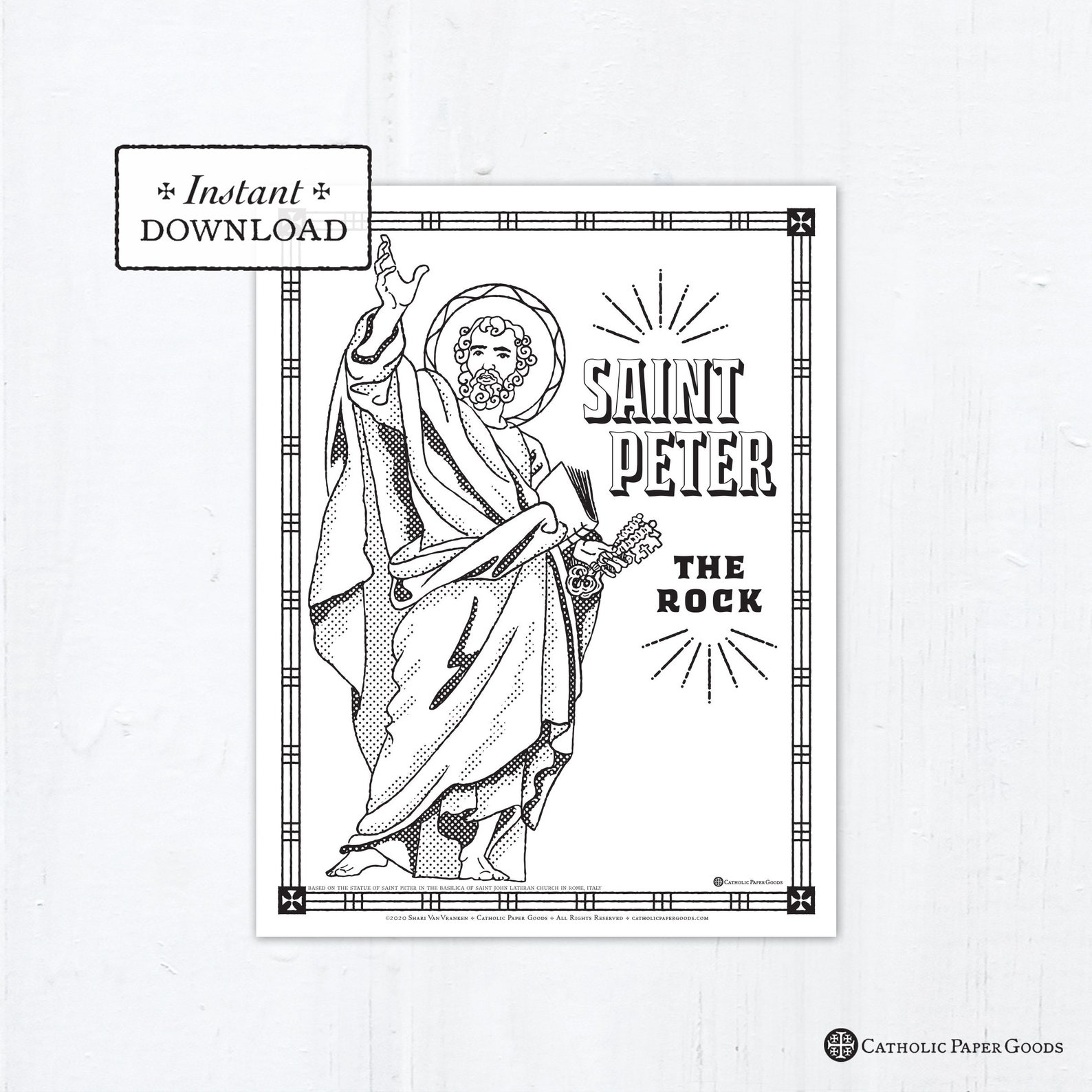 Catholic Coloring Page - Saint Peter - Catholic Saints - Printable ...