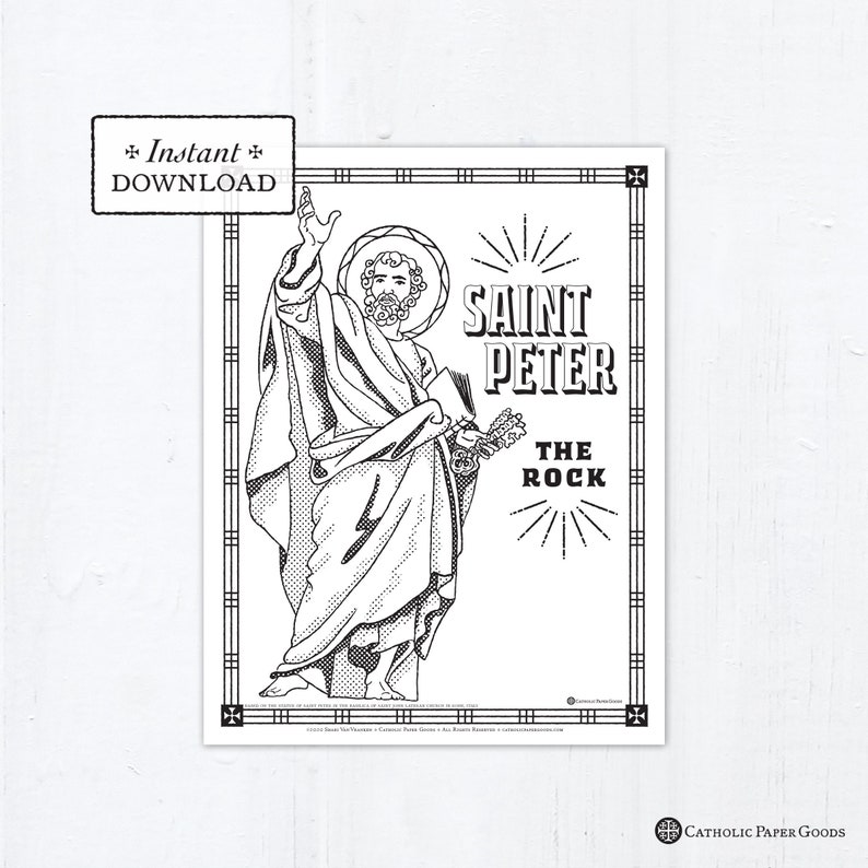 Catholic Coloring Page - Saint Peter - Catholic Saints - Printable ...