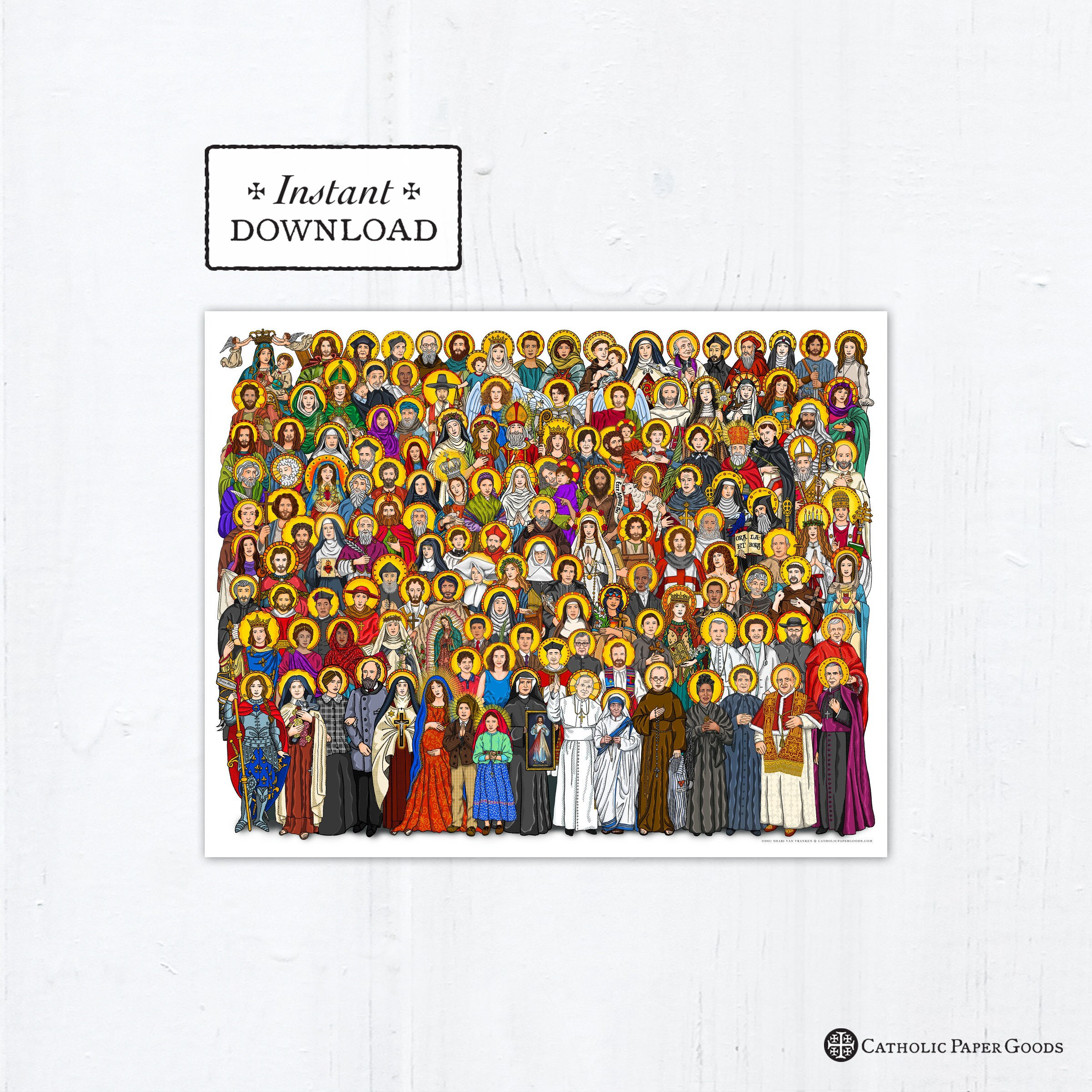 All Saints Frameable Art Print, All Saints Day Decoration, Instant ...