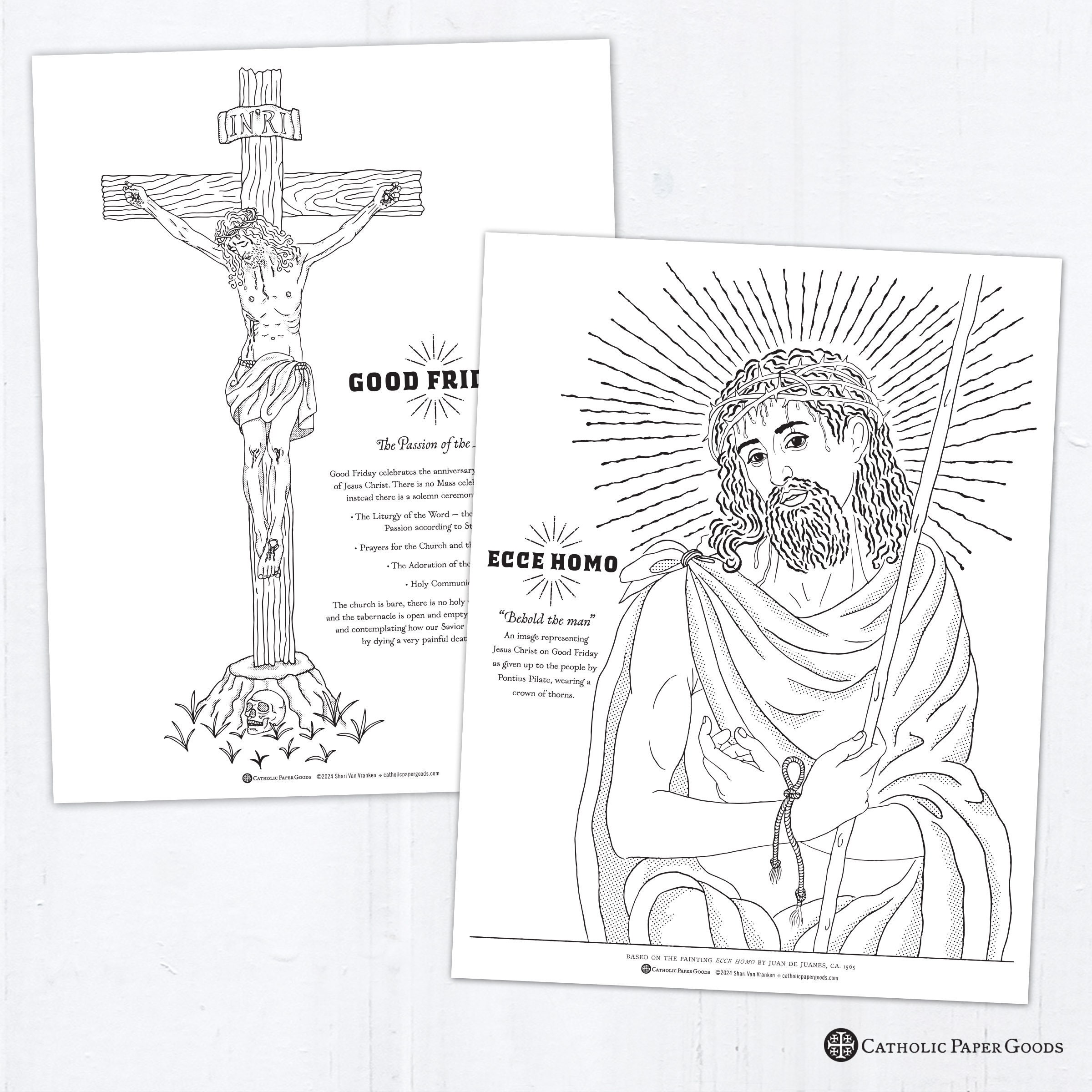 Holy Week Coloring Pages, Bundle of 11, Printable Palm Sunday Spy ...